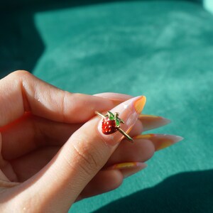 Strawberry Ring Adjustable Gold Ring Cute Jewelry Adorable Strawberry ...