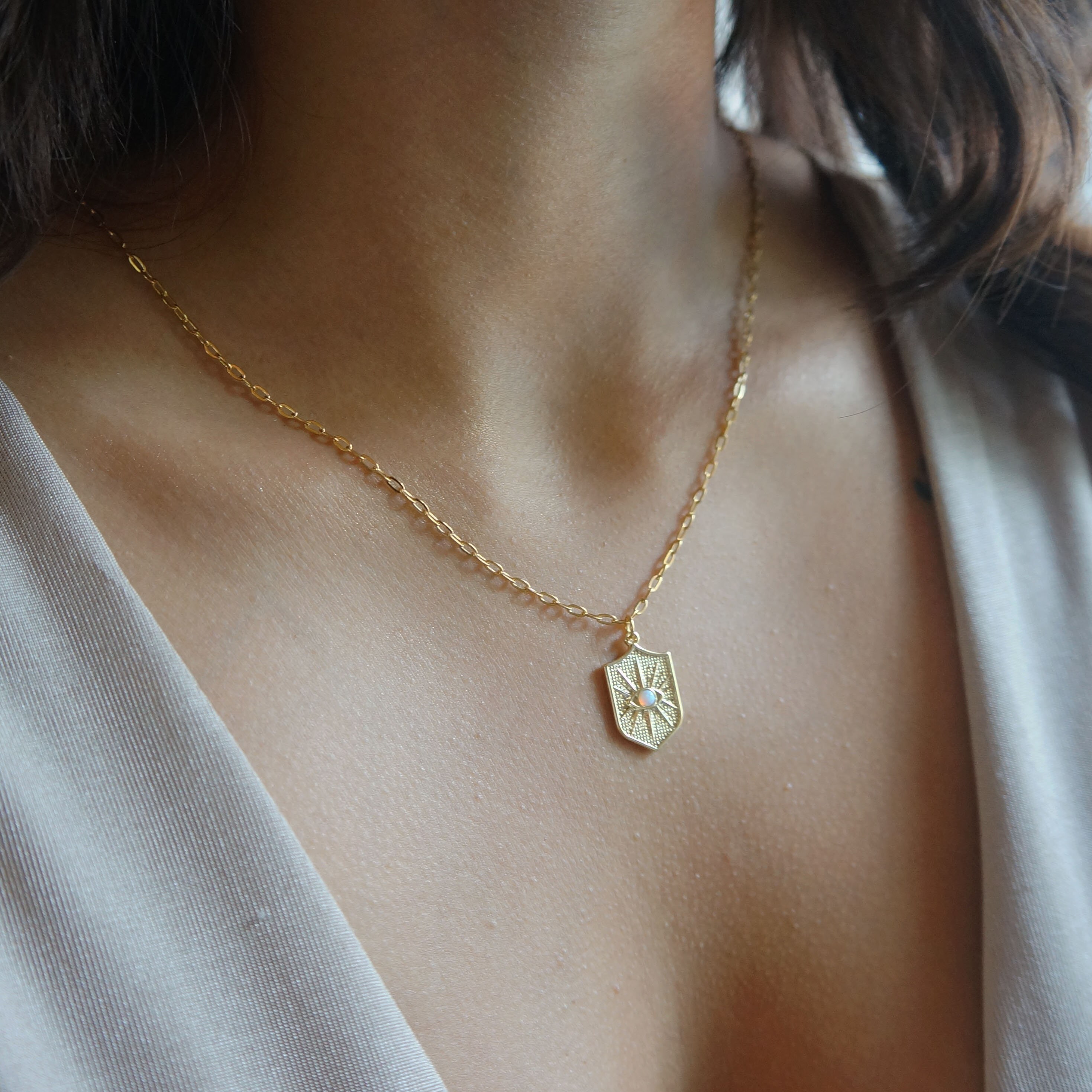 Evil Eye Shield Necklace Evil Eye Jewelry Armor Necklace - Etsy