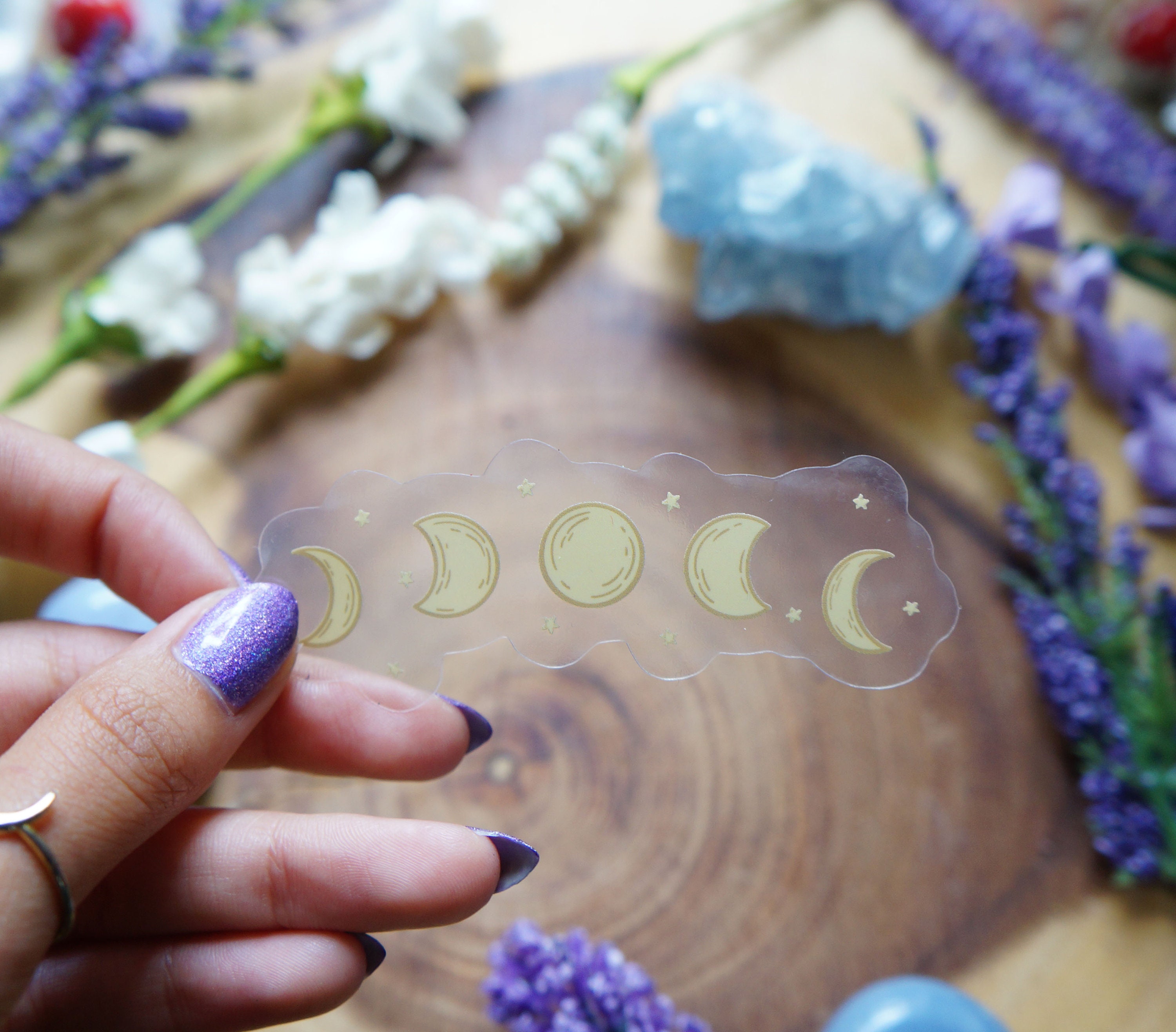 Moon Phase Sticker Waterproof Laptop Decal Clear Vinyl Sticker - Etsy