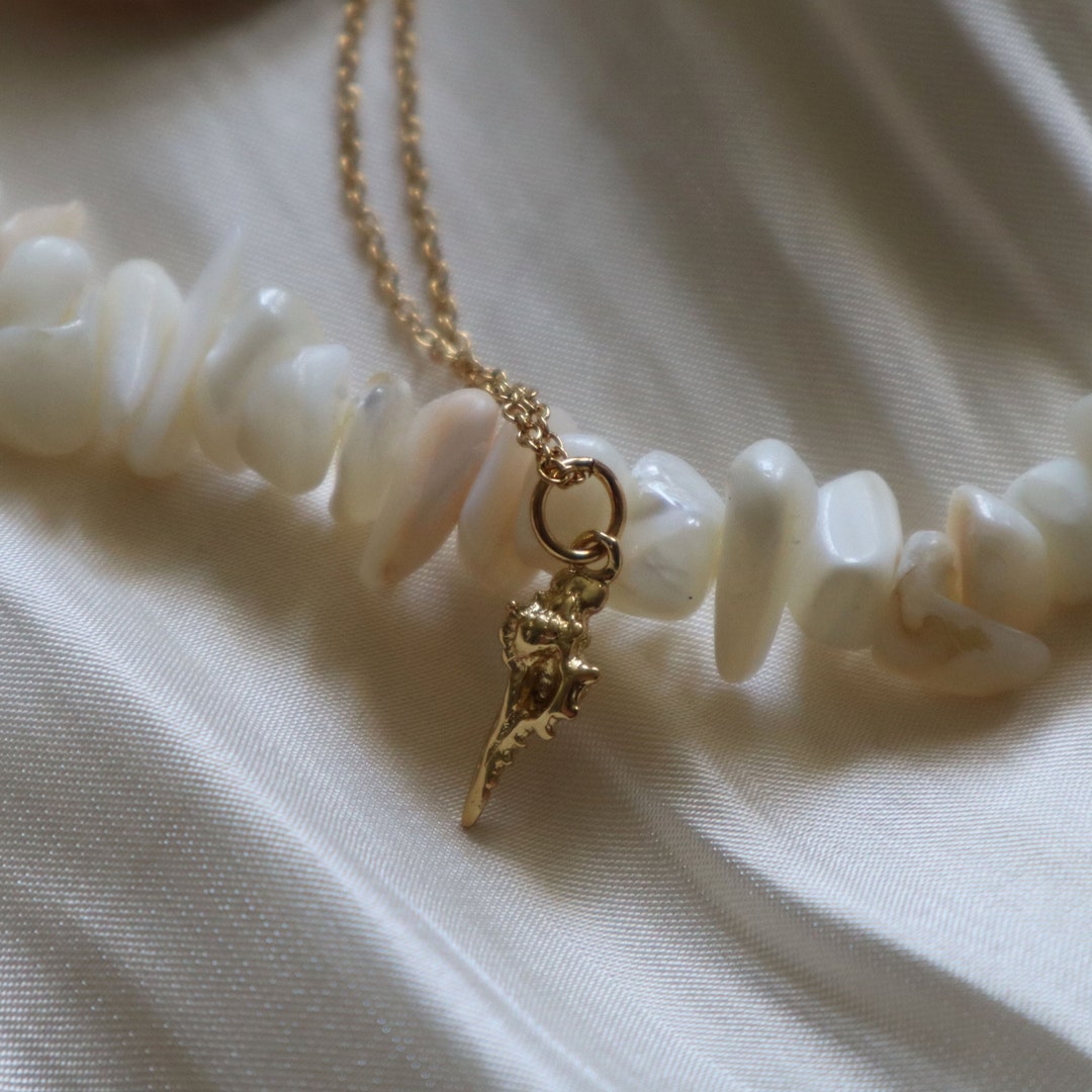 Ultra Tiny Shell Necklace, Conch Necklace, Summer Shell Jewelry, Dainty ...