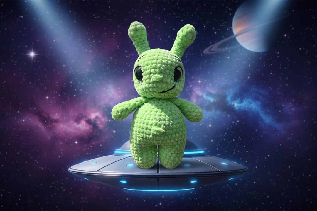 Crochet Alien Pattern, Green Chubby Amigurumi, Low Sew (PDF Pattern) - Etsy