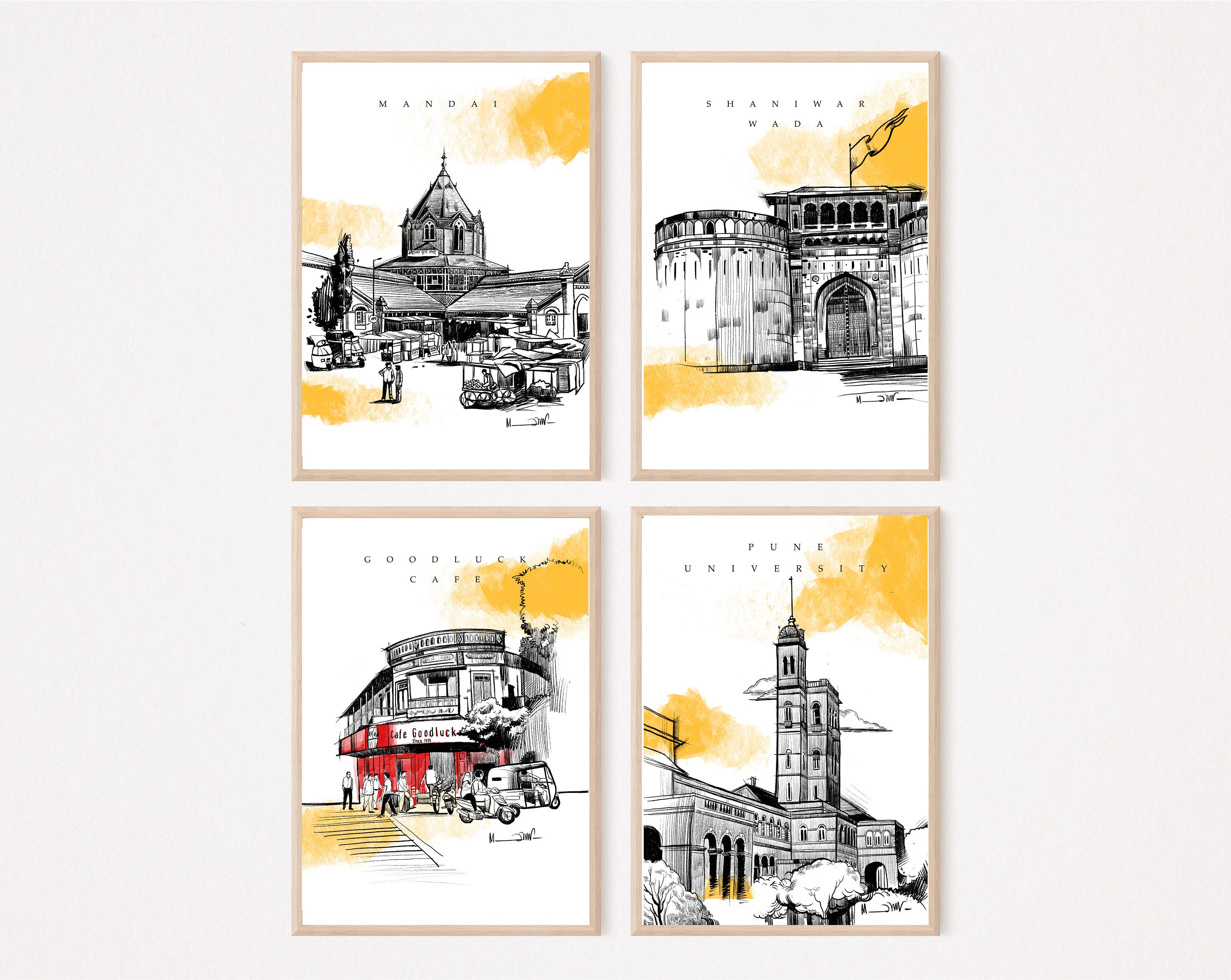 Collection of Pune City Iconic Buildings, Pune City Art, Punekar Art ...