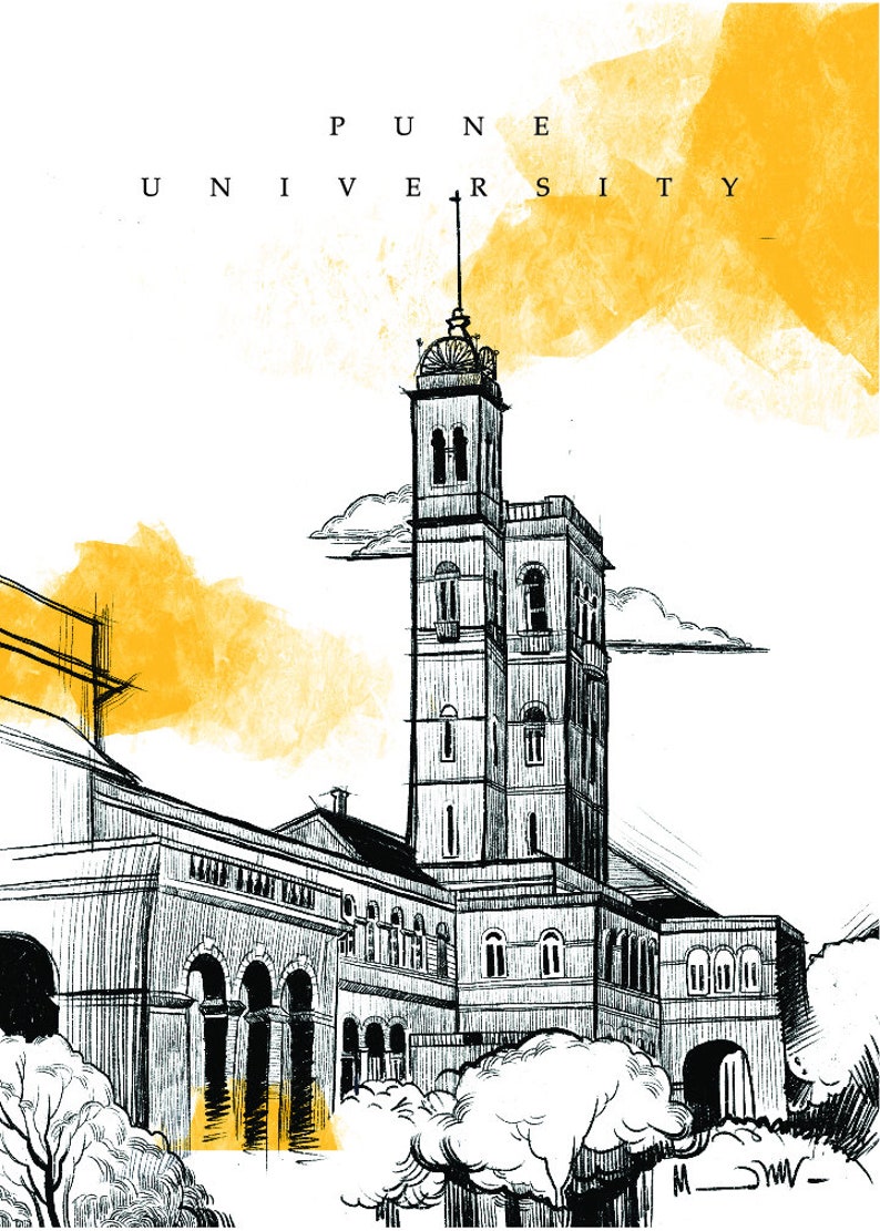 Pune University Landmarks in Pune India Illustration Pune - Etsy