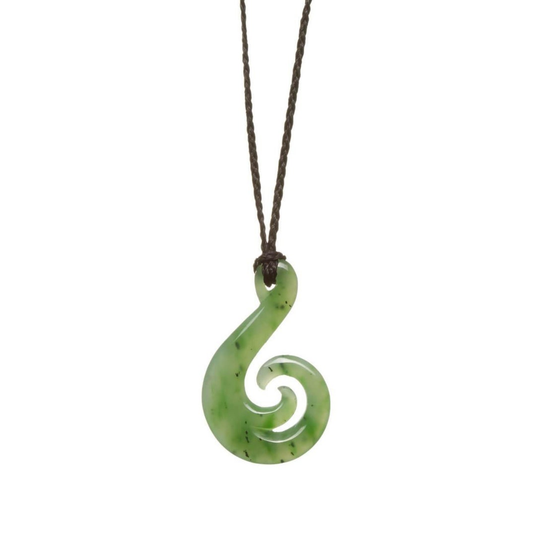 Jade Double Koru Hei Matau Necklace Canadian Nephrite Jade - Etsy
