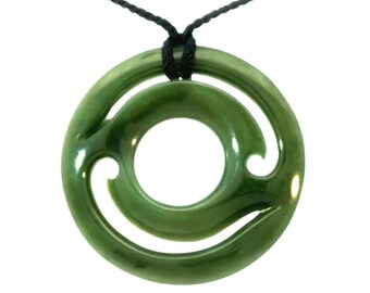 New Zealand Jade, Aka Greenstone, Maori Inspired Double Koru Spiral New ...