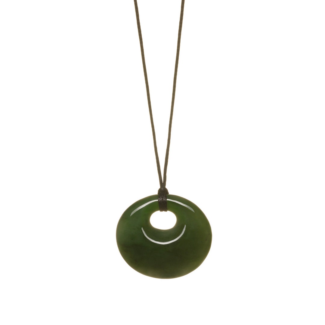 Jade Lock Disc Charm Necklace Canadian Nephrite - Etsy