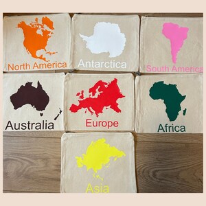 Montessori Continent Bags - Etsy
