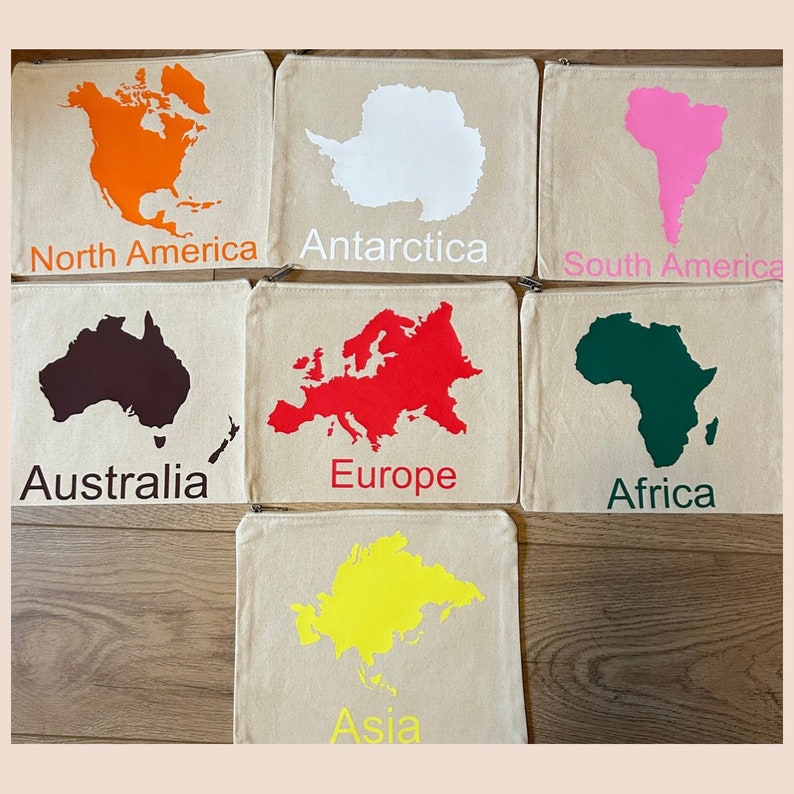 Montessori Continent Bags - Etsy