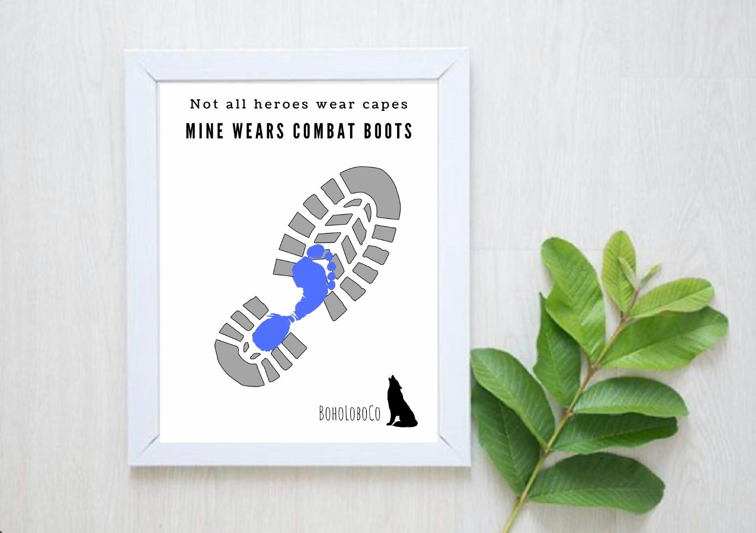 Heroes Wear Combat Boots, Footprint Keepsake, Military Appreciation - Etsy