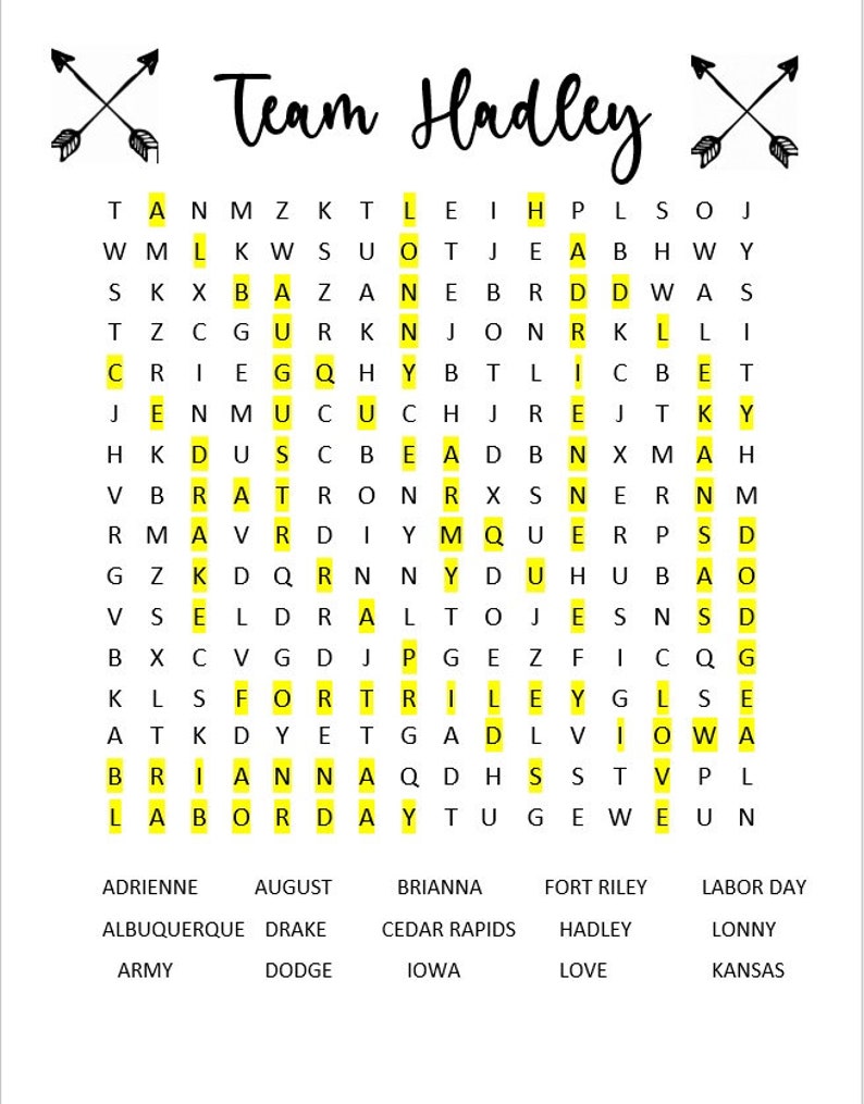 Personalized Word Search - Etsy