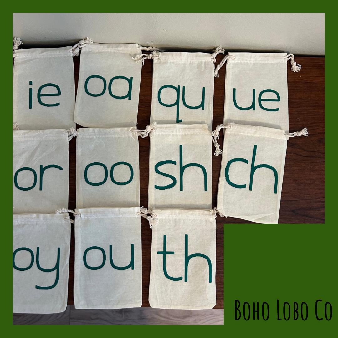 Montessori Digraph Sound Bags- Language Object Bags-homeschool - Etsy