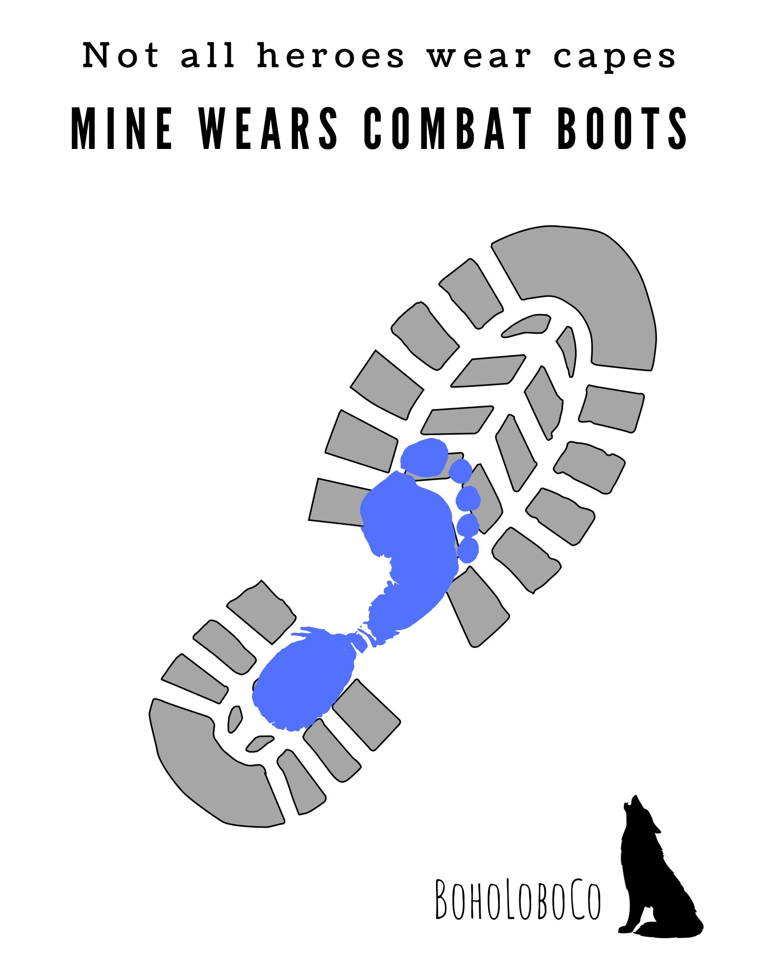 Heroes Wear Combat Boots, Footprint Keepsake, Military Appreciation - Etsy
