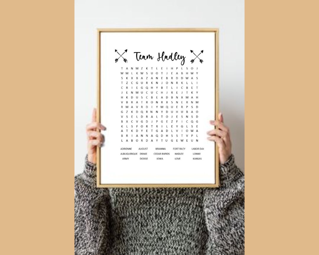 Personalized Word Search - Etsy