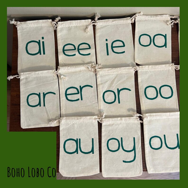 Montessori Digraph Sound Bags- Language Object Bags-homeschool - Etsy