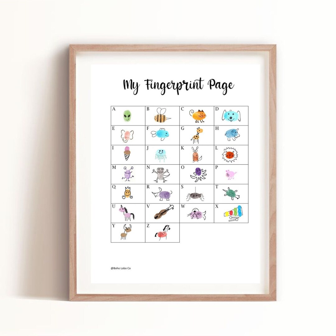 Fingerprint Grid for DIY Fun With Kids - Etsy