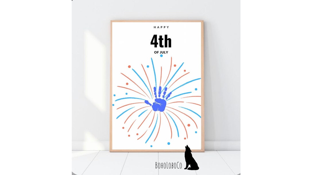 Happy Fourth of July, Firework Handprint, Handprint Keepsake, - Etsy
