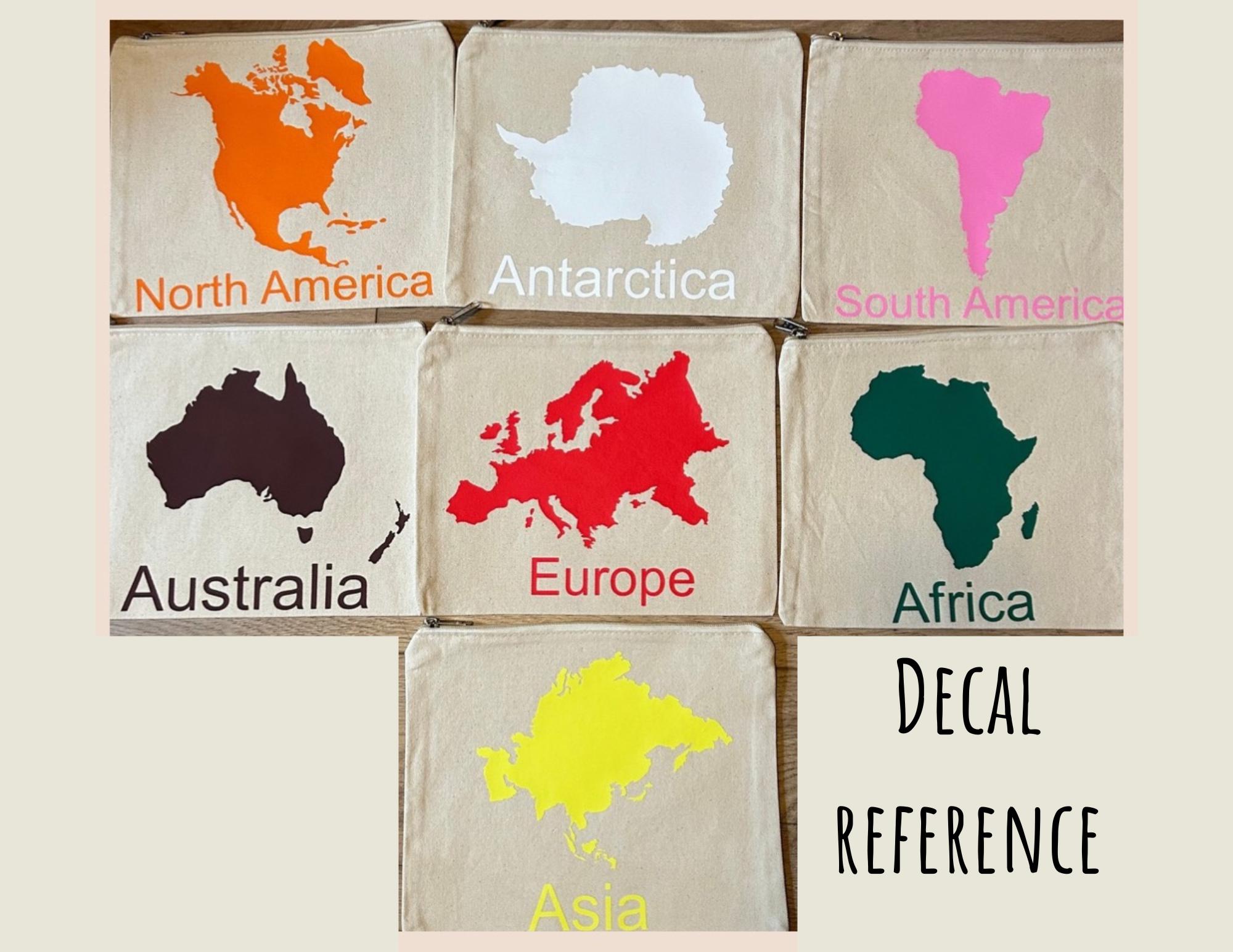 DIY Continent Bag Decals- Montessori Continent Bags- Continent Box ...