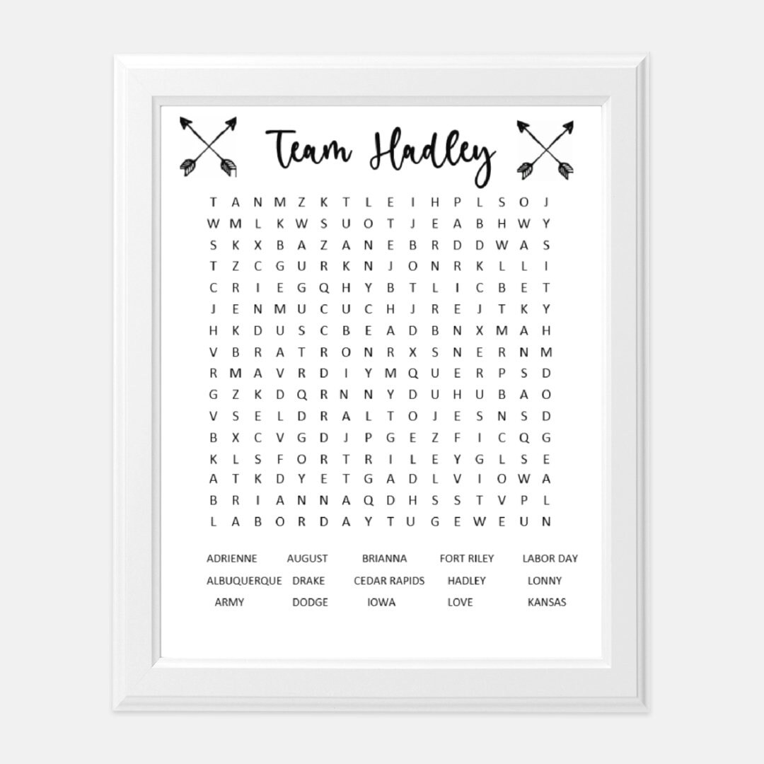 Personalized Word Search - Etsy
