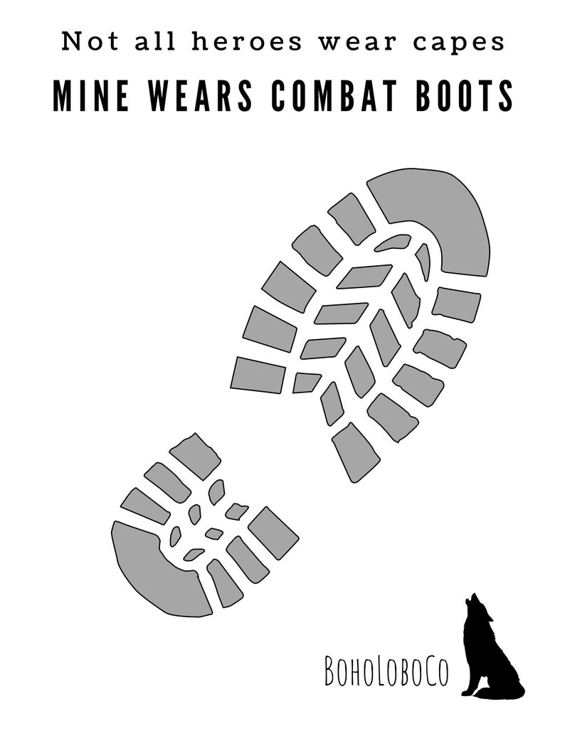 Heroes Wear Combat Boots, Footprint Keepsake, Military Appreciation - Etsy