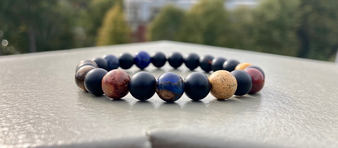 8mm Solar System With Unpolished Black Onyx and Polished - Etsy