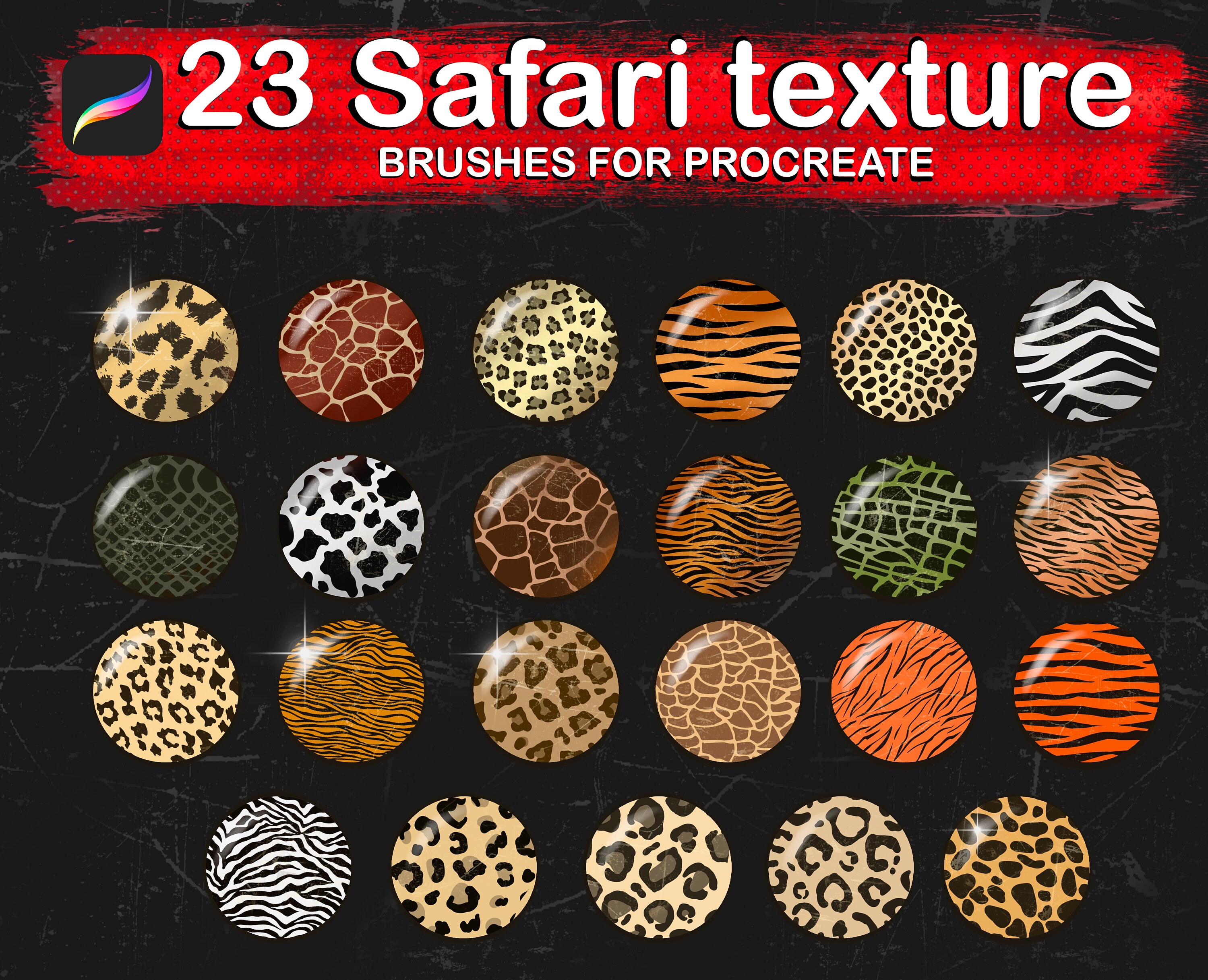 Safari Glitter Brush Texture for Procreate, Safari Brush, Zebra Brushes ...