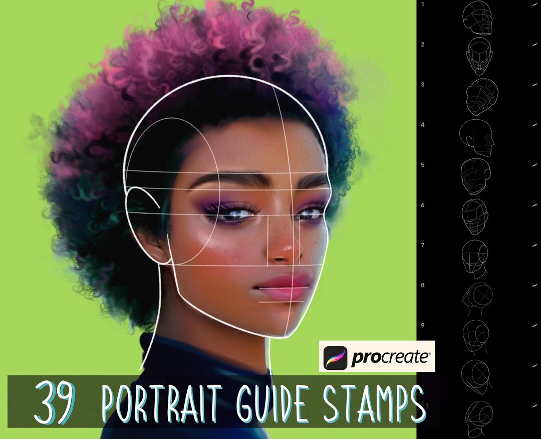 Procreate Portrait Guide Stamps | Procreate Portrait Brushes ...
