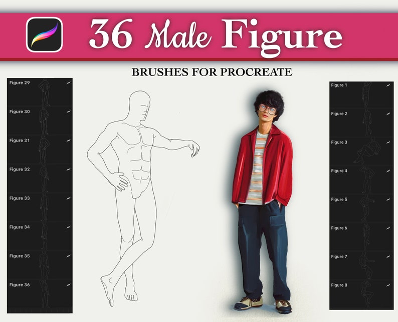 Procreate Figure Guide Stamps | Model Form Stamps Set | Human Form ...