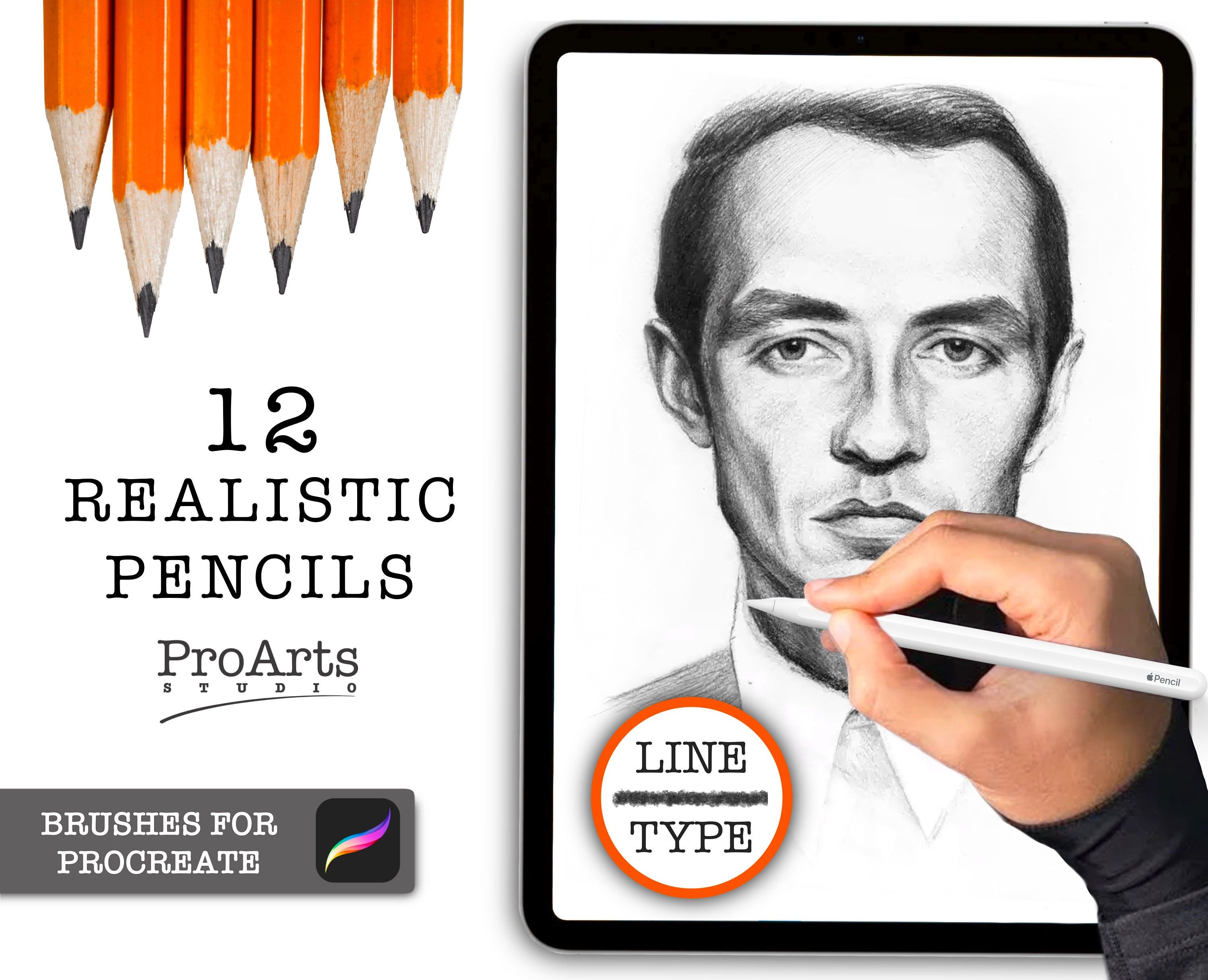 Procreate Brushes - High Quality, Realistic Traditional Pencil Brushes ...