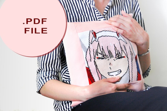 Cross Stitch Anime Embroidery Pattern Big Anime Pillow Pdf - Etsy