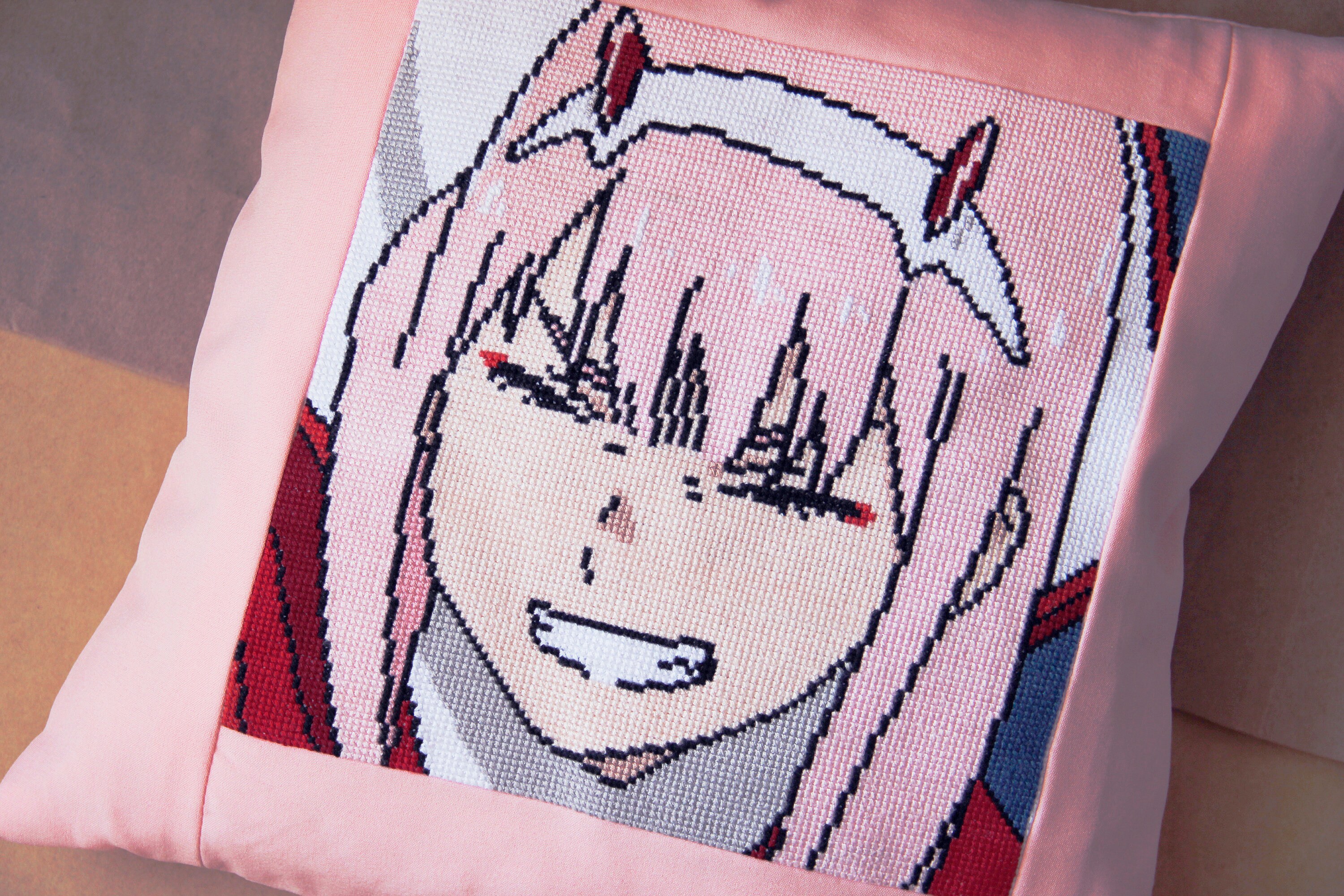 Cross Stitch Anime Embroidery Pattern Big Anime Pillow Pdf Pattern - Etsy