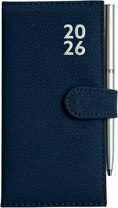 2026 Slim Soft Touch Faux Leather Desk Diary & Pen Week to View Home ...