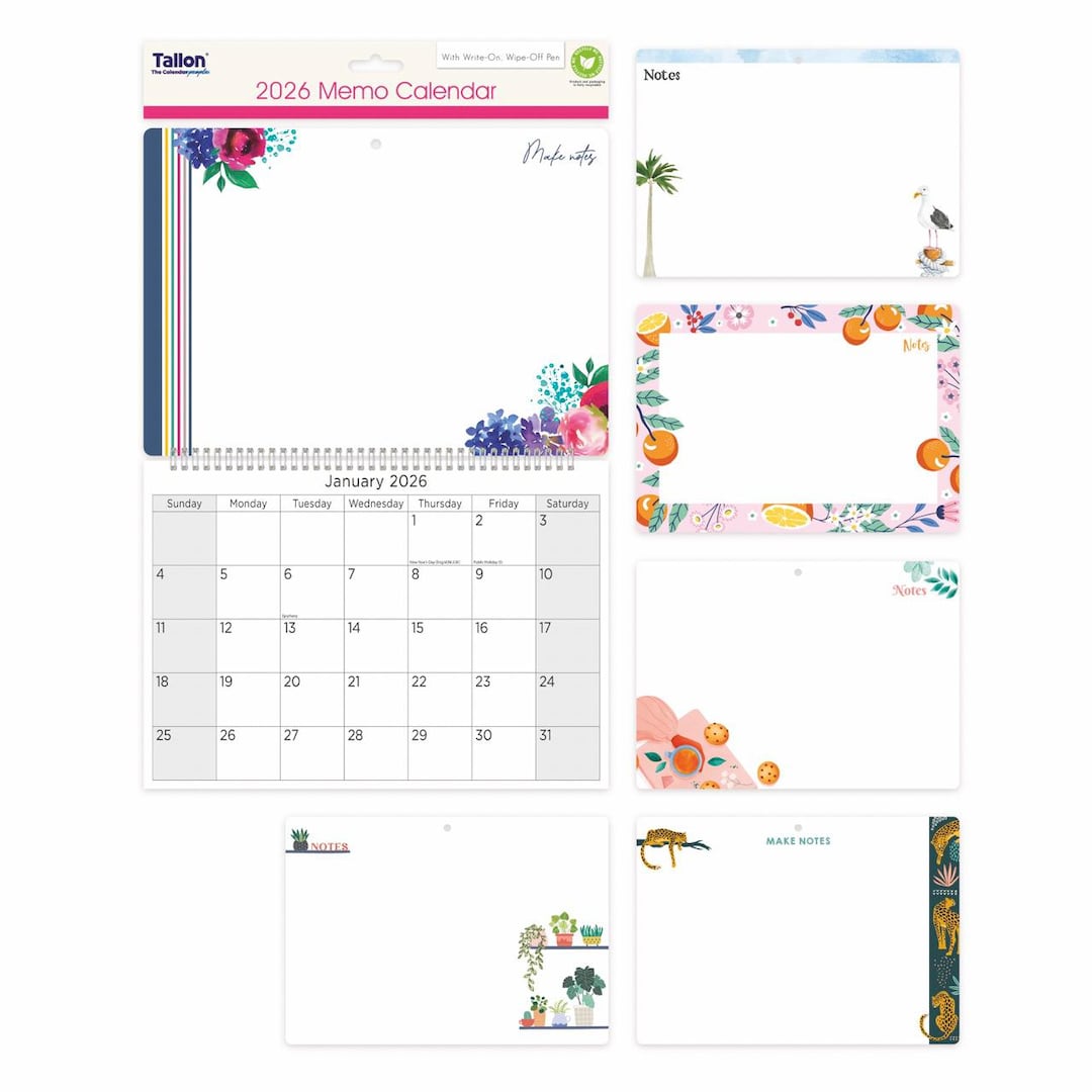 2026 Hanging Wiro Memo Board Wipe off Pen Planner Wall Calendar, Family ...