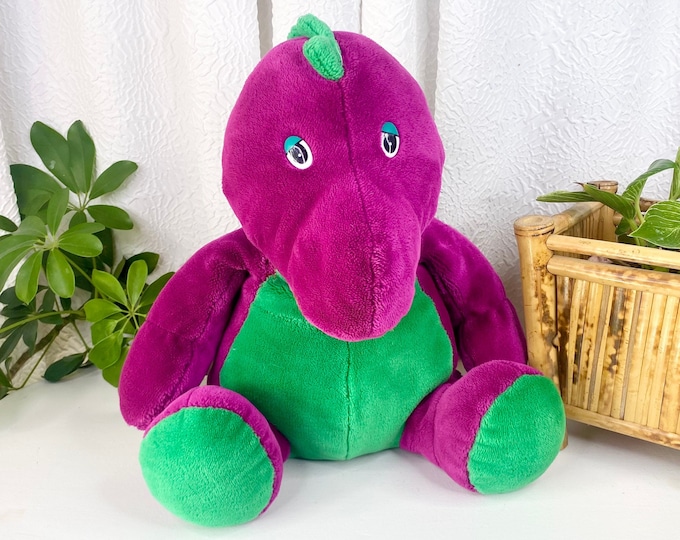 Vintage 1988 Barney and Friends Large Huggable Stuffed Animal, Vintage ...