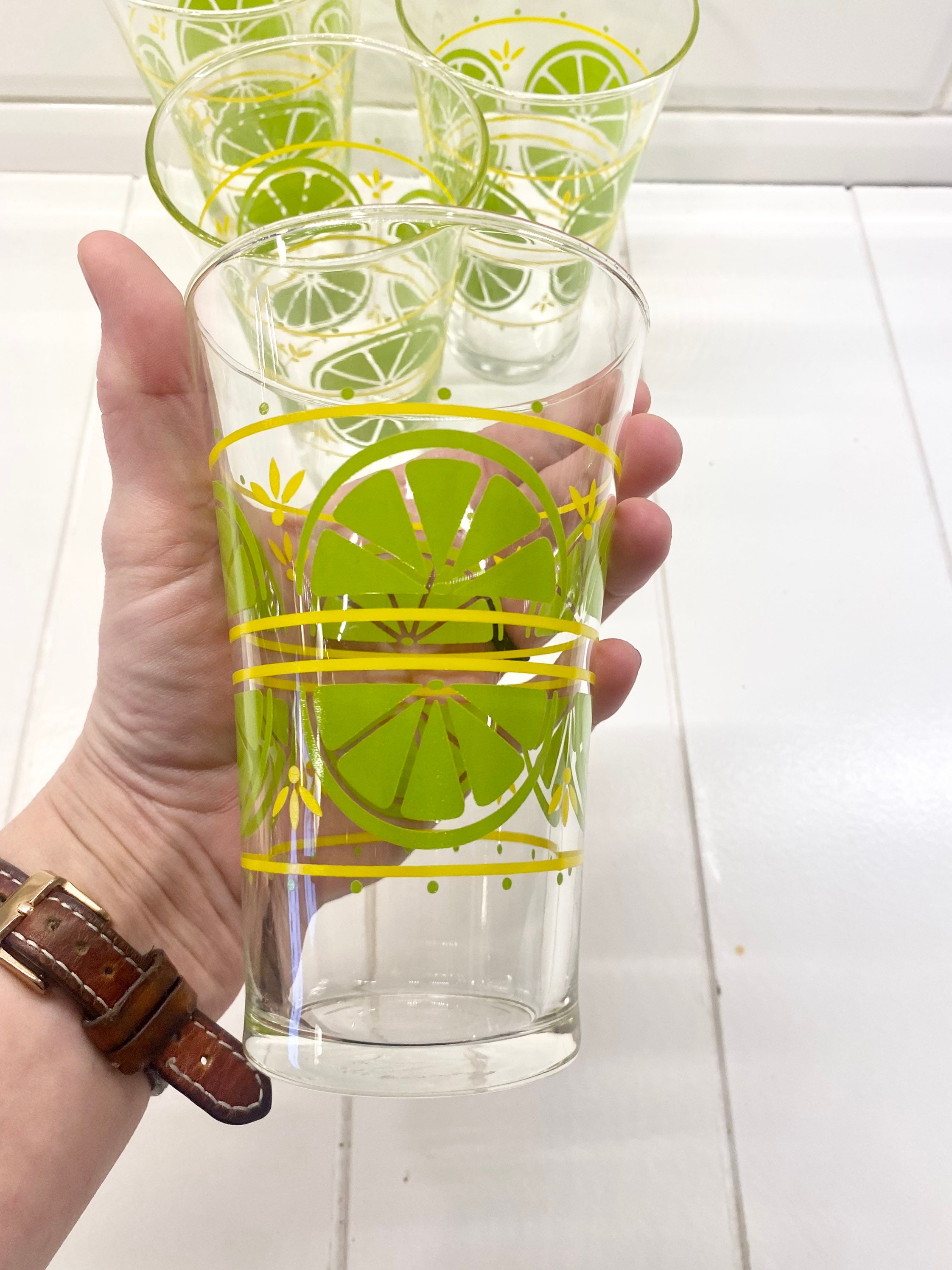 Vintage Lime and Lemon Libbey Water Glasses Vintage Lime - Etsy