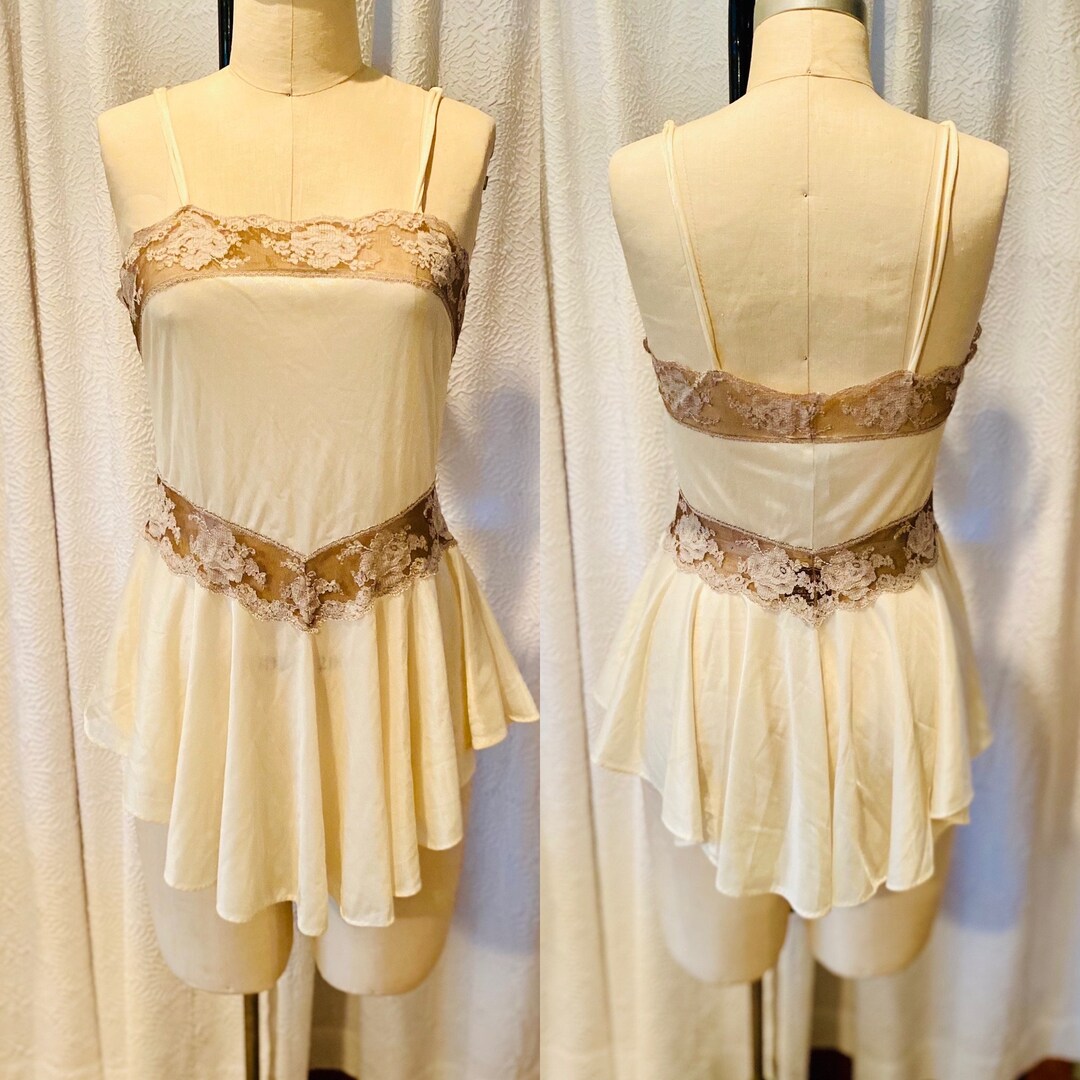 Vintage Cream and Beige Undercoverwear Camisole, Vintage Teddy, Ivory ...