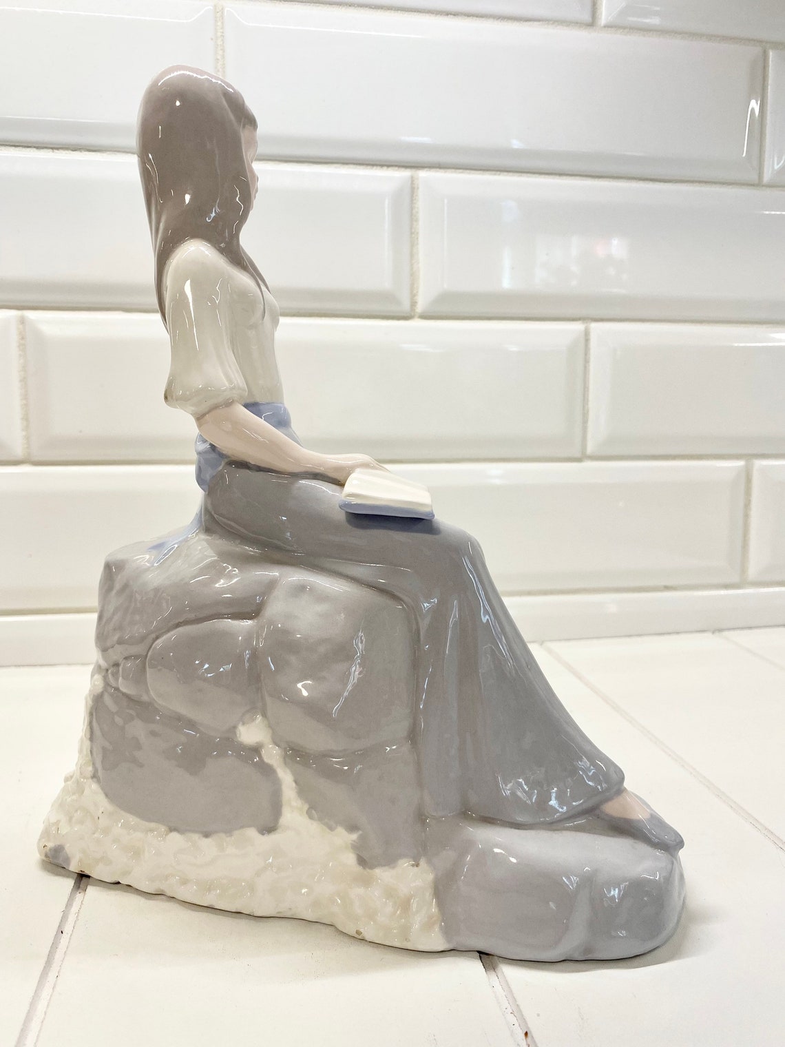 Vintage Casades Style Ceramic Girl With Book Ceramic Posing - Etsy