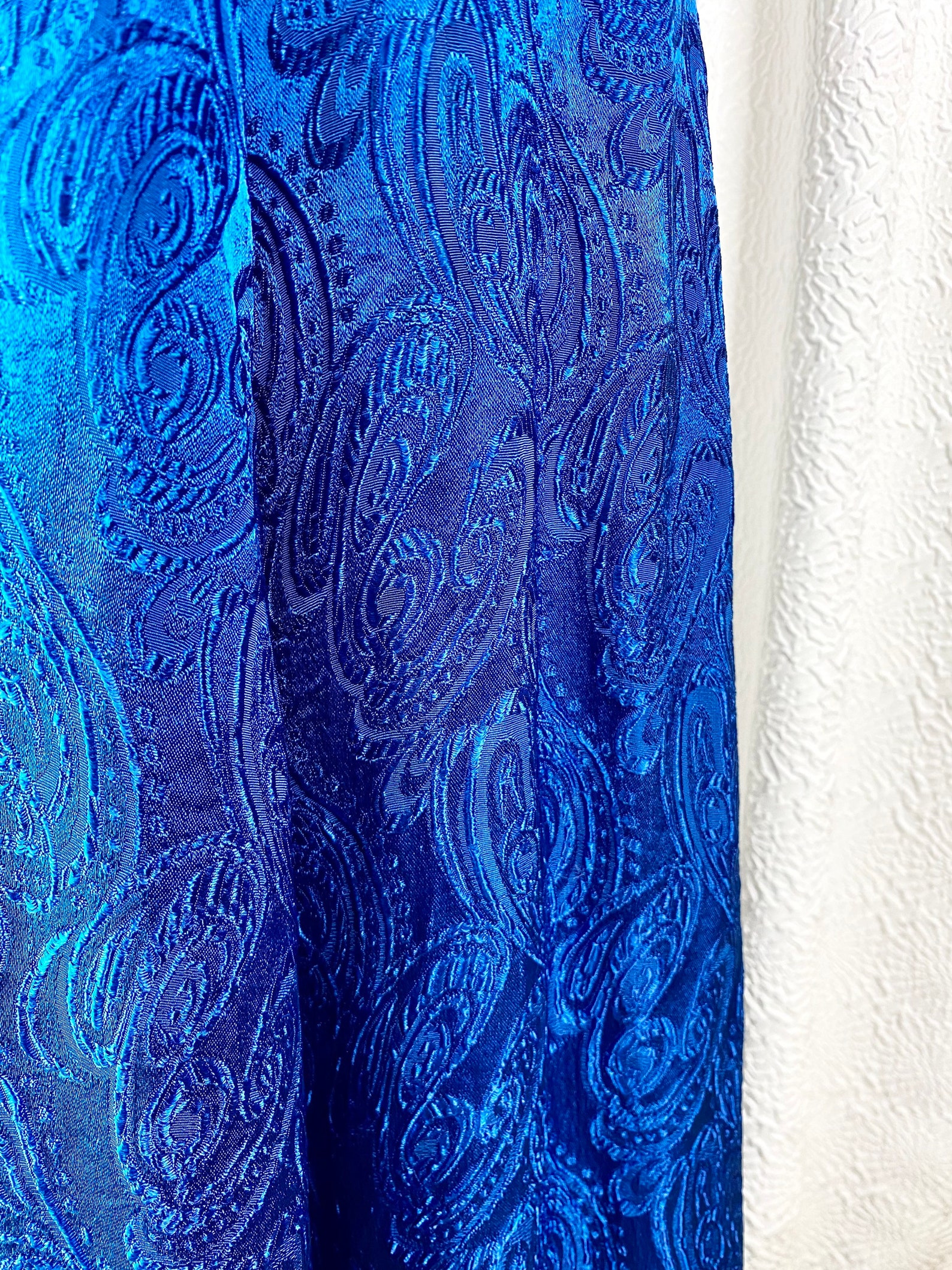 Vintage 1960s Sapphire Blue Brocade Gown Vintage Evening - Etsy