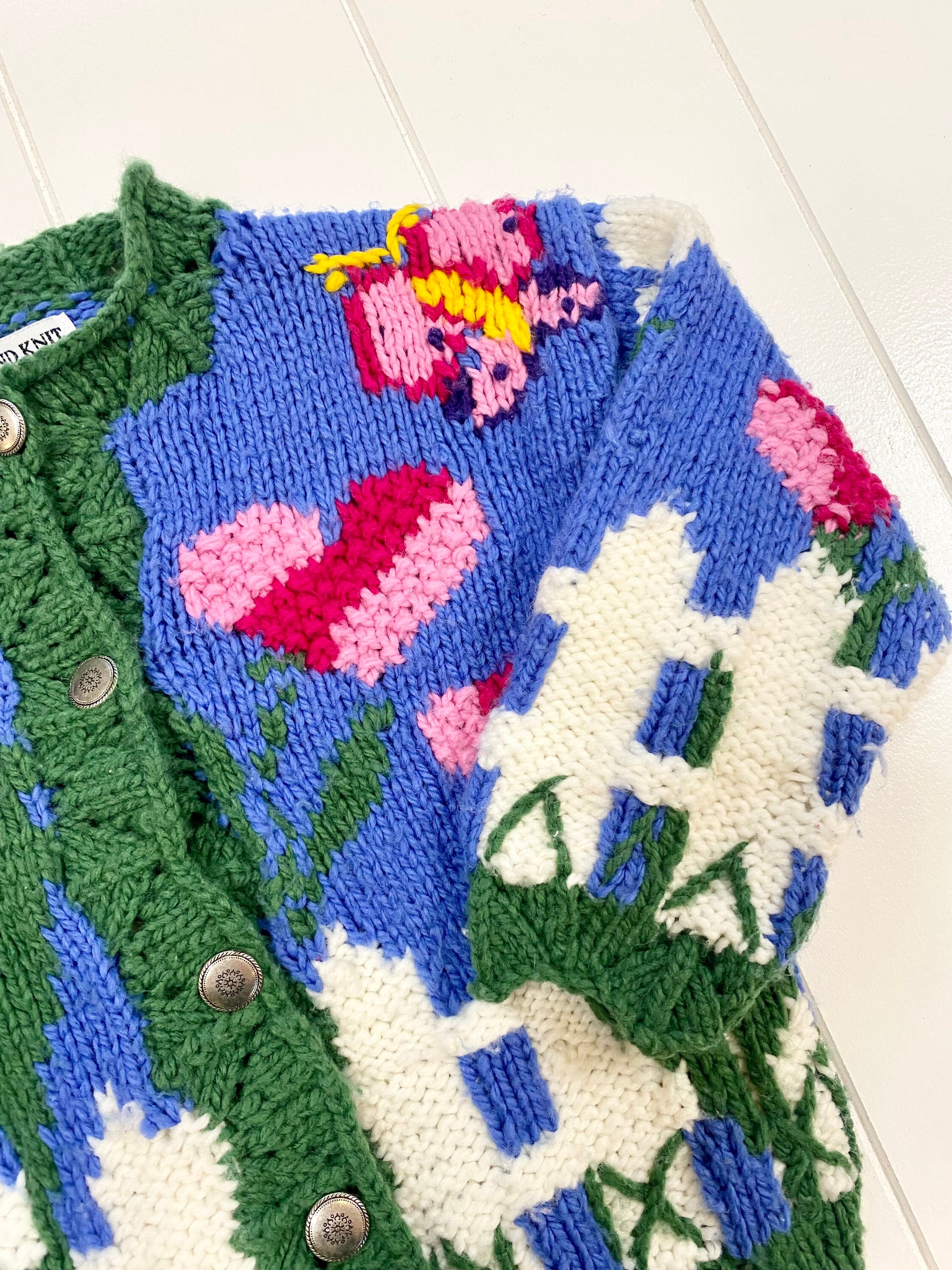 Vintage Chunky Hand Knit Cottagecore Cardigan Vintage Chunky - Etsy