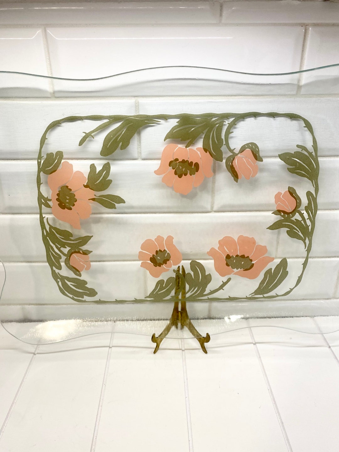 Vintage Large Mid Century Modern Platter, Poppy Flower Platter, Inland ...