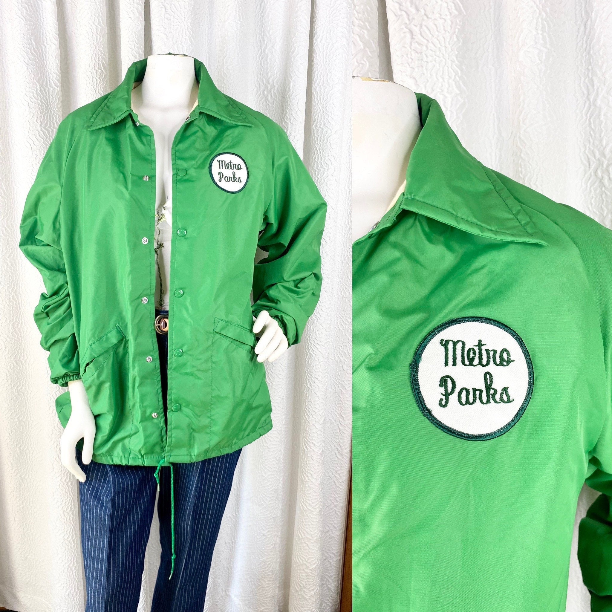 Vintage King Louie Emerald Green Metro Parks Windbreaker, Vintage 1970s ...
