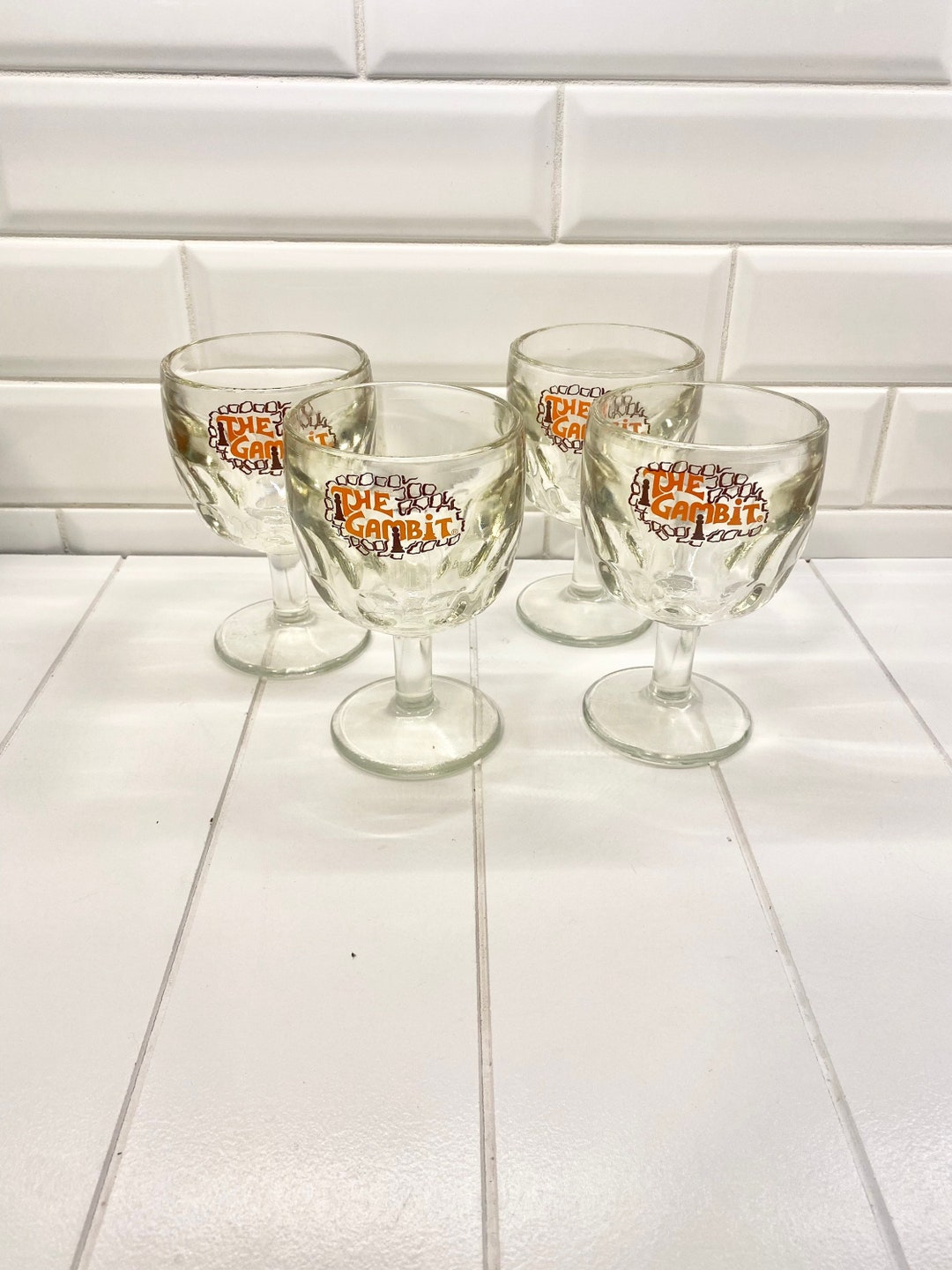 Vintage the Gambit Chess Beer Schooners, Vintage Chess Schooners ...