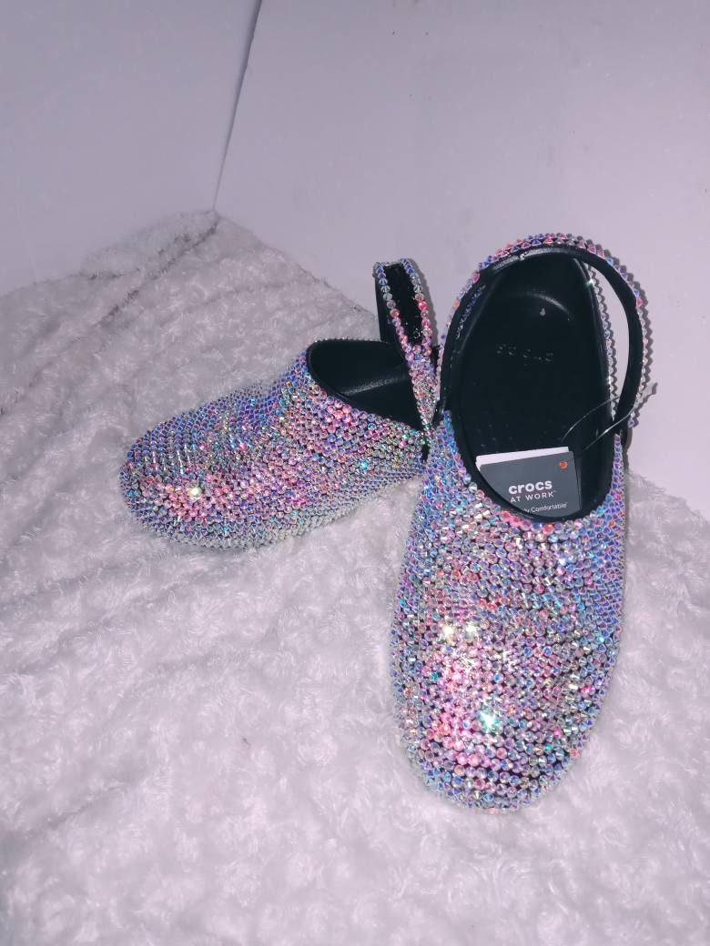 Blingy Crocs.....rhinestone Covered Work Crocs No Holes in These Crocs ...