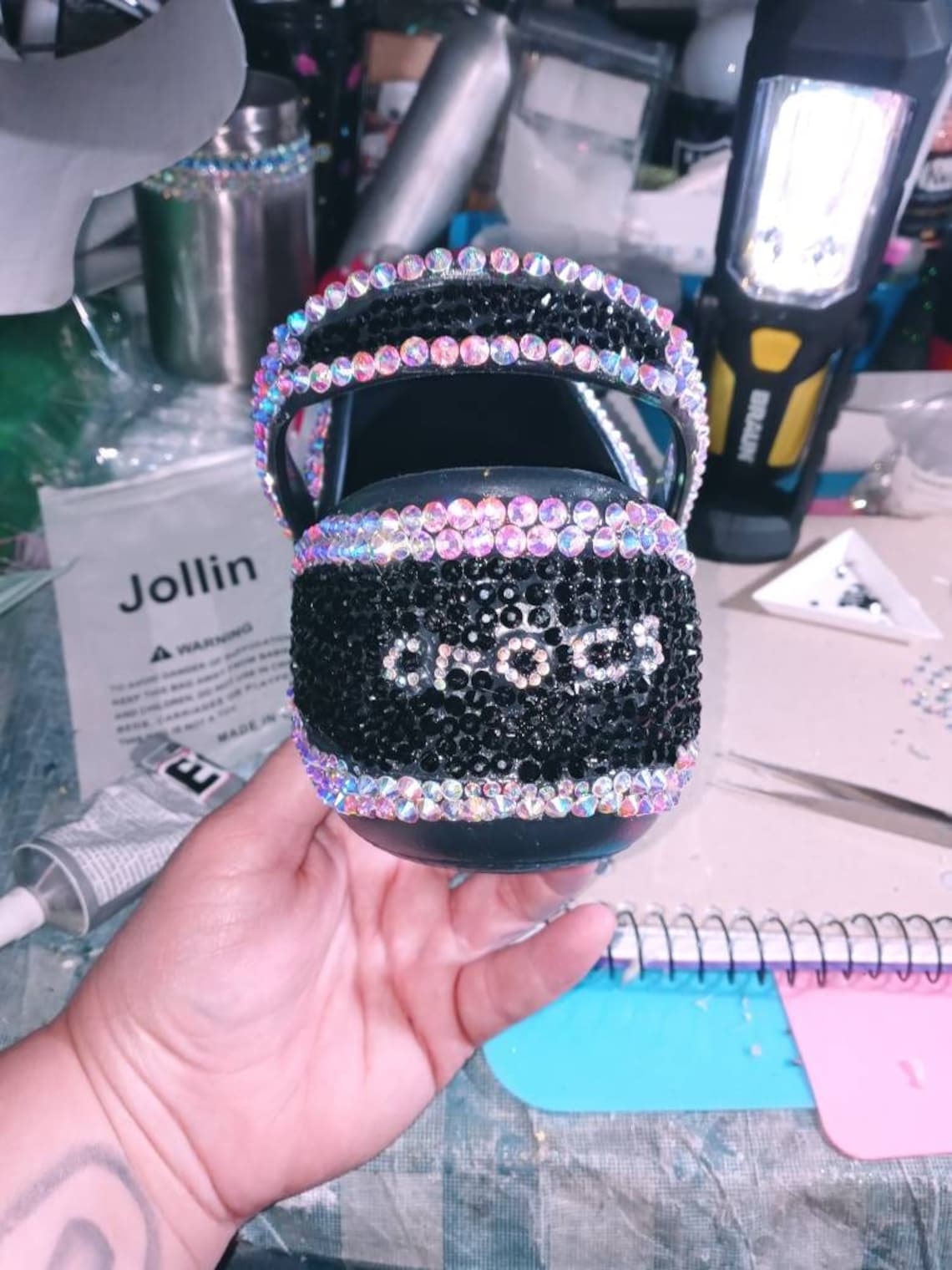 Blingy Crocs.....rhinestone Covered Work Crocs No Holes in - Etsy