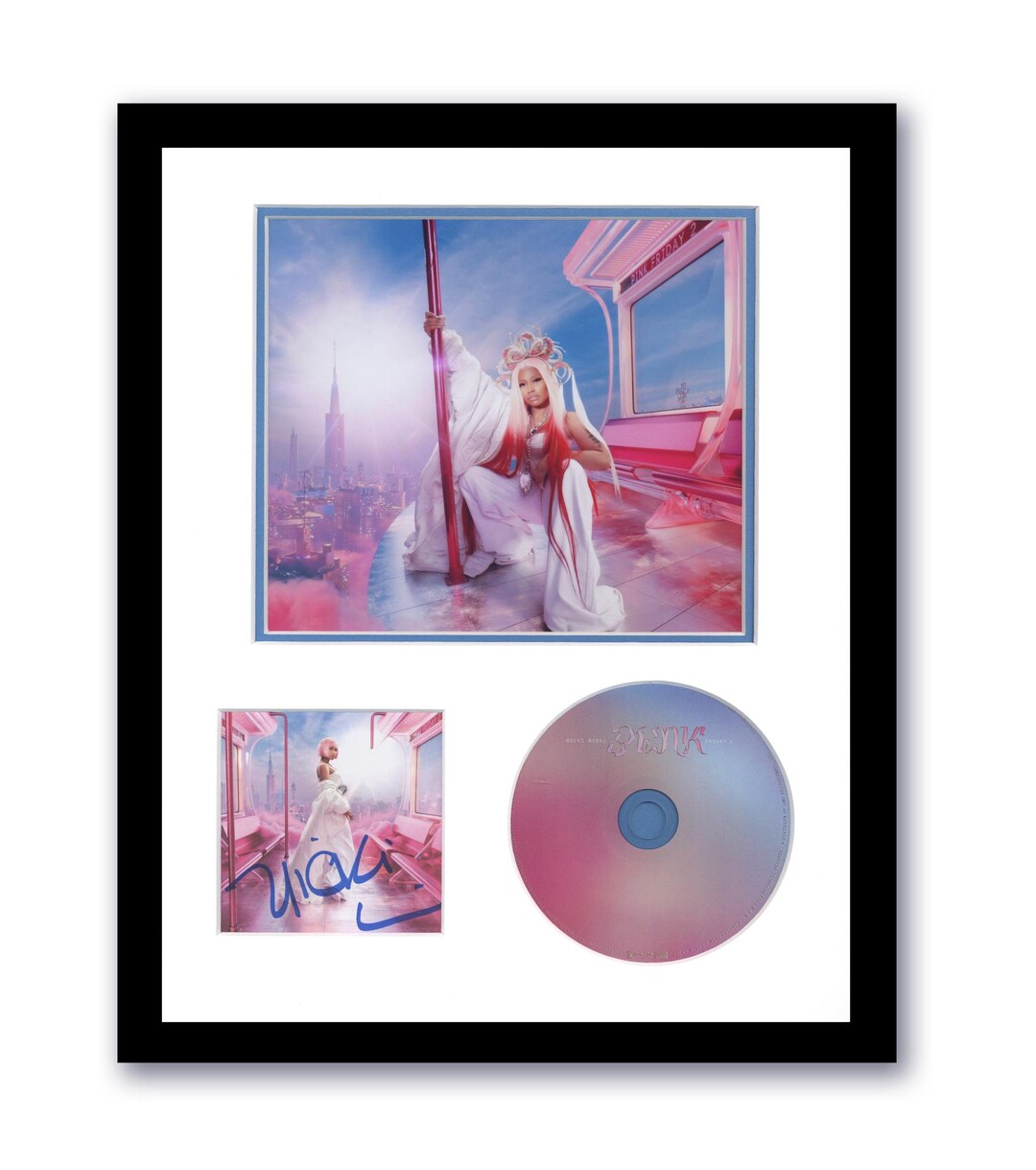 Nicki Minaj Pink Friday 2 Autographed Signed 11x14 Framed CD Photo ...