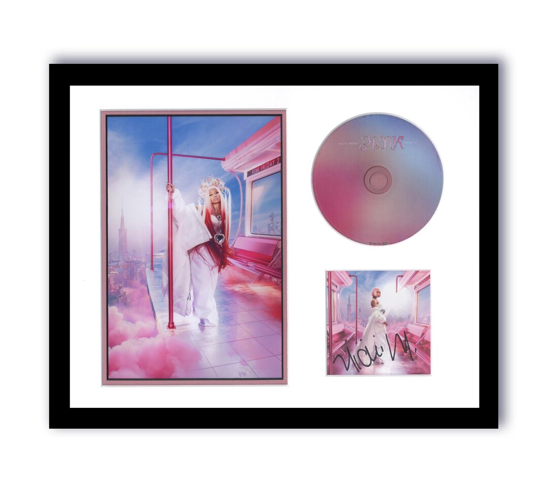 Nicki Minaj Pink Friday 2 Autographed Signed 11x14 Framed CD Photo ...