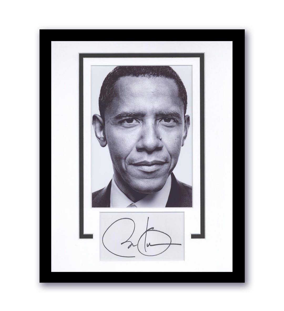 President Barack Obama Portrait Autograph Signed 11x14 Framed Photo ...