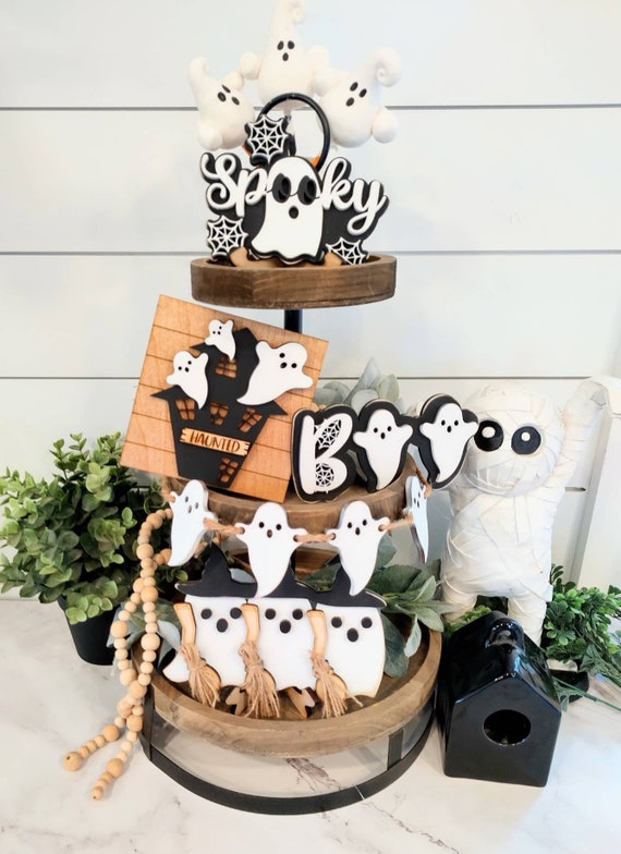 Halloween Tier Tray . Halloween Signs..halloween. Tier Tray - Etsy