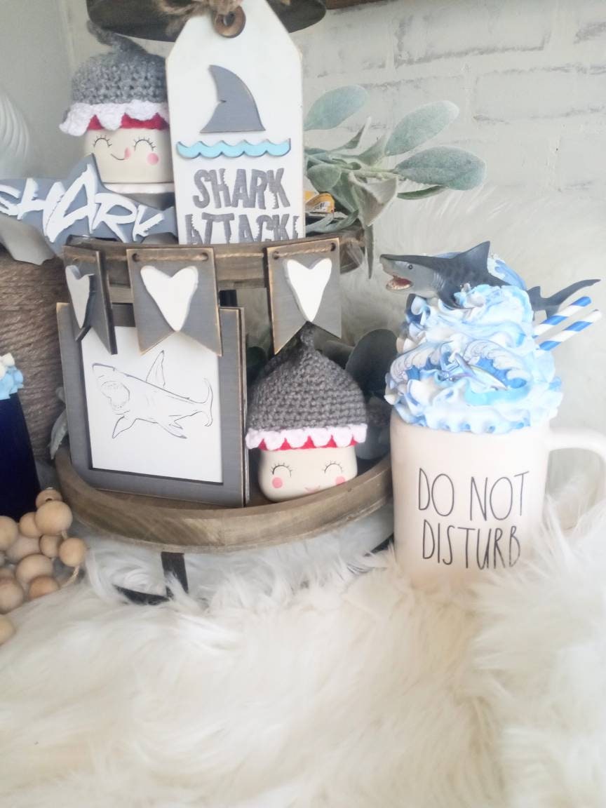 Shark Tier Tray Decor.mini Signs. Shark Birthday Signs. | Etsy