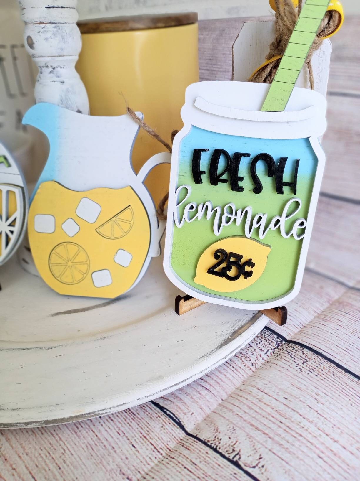 Lemonade tier tray set lemon decor lemonade tier tray set | Etsy