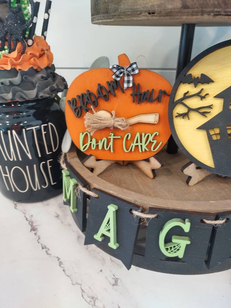 Halloween Tier Tray . Halloween Signs..halloween. Tier Tray - Etsy